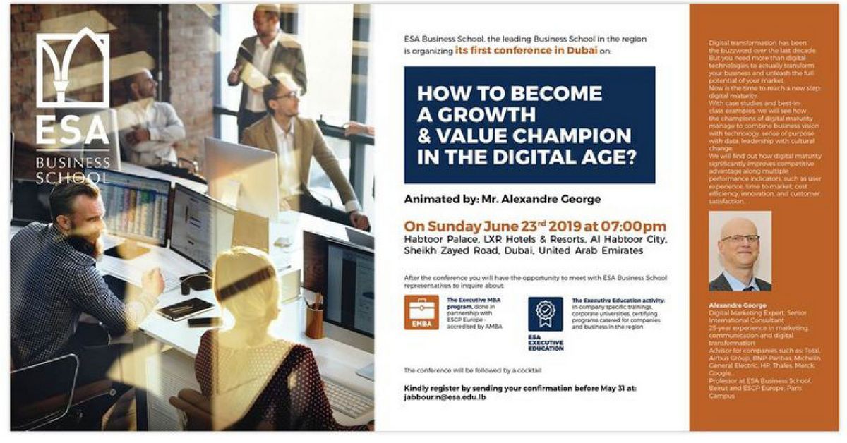 ESA Business School Conference - 23rd June: How to Become a Growth ...