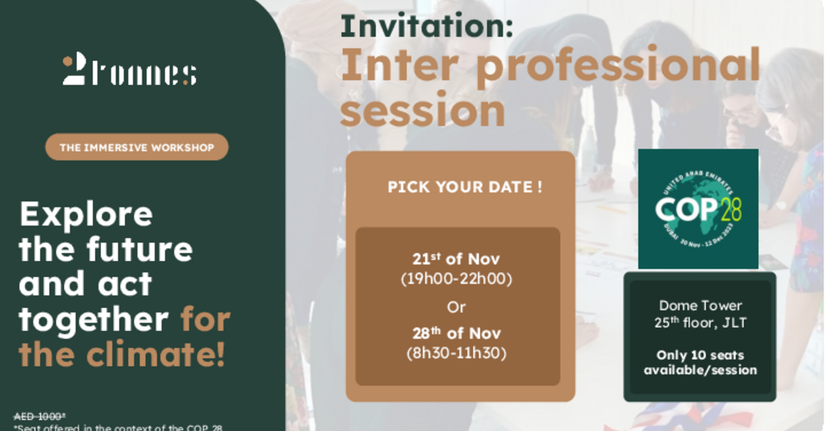 Special COP28 offer : Discover the 2tonnes workshop for your organization and reduce your carbon ...