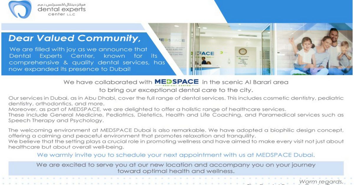 Dental Experts Center Expands to Dubai | CCI FRANCE EMIRATS ARABES UNIS